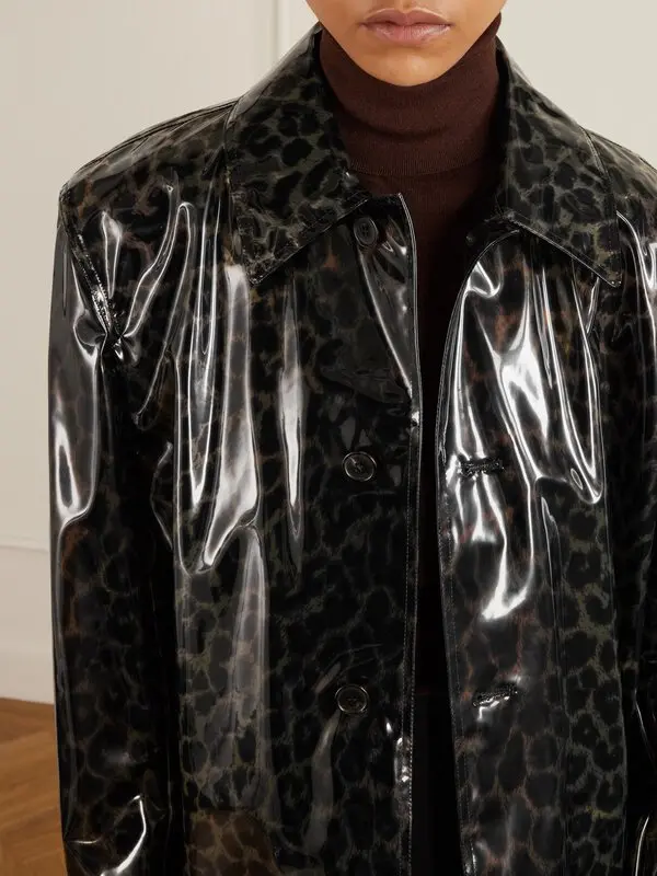 Saint Laurent Leopard-print Vinyl Coat
