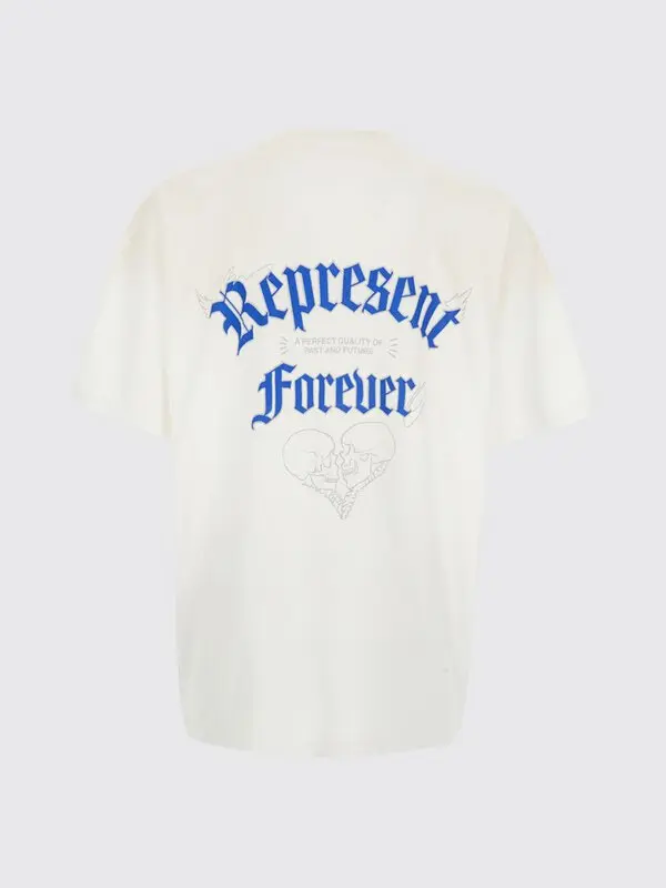 REPRESENT Cotton T-shirt With Graphic Print And Contrast Logo - White