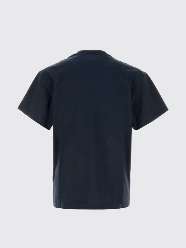 JIL SANDER Cotton Crewneck T-shirt With Contrast Logo On Chest - Blue
