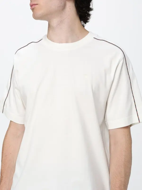 Burberry Short-sleeved Pure Cotton T-shirt With Crew Neck - Ivory