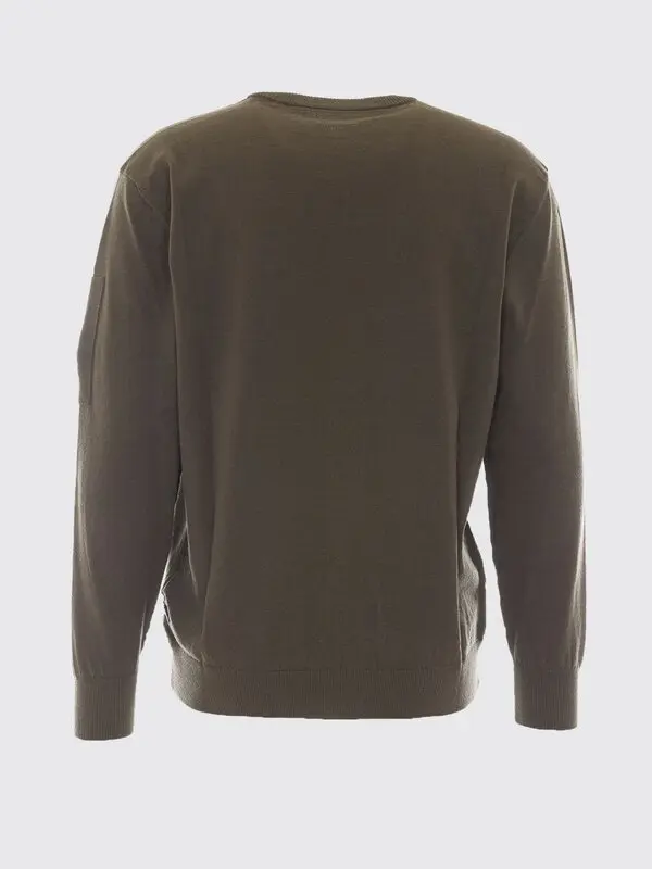 C.P. COMPANY Wool-blend Crewneck Sweater With Ribbed Trims - Green