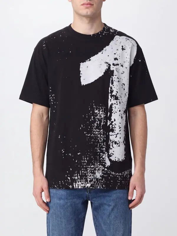 MAISON MARGIELA Slogan Print Cotton T-shirt With Dropped Shoulders - Black