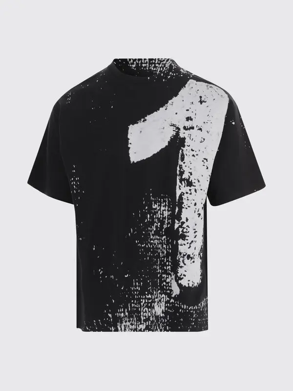 MAISON MARGIELA Slogan Print Cotton T-shirt With Dropped Shoulders - Black
