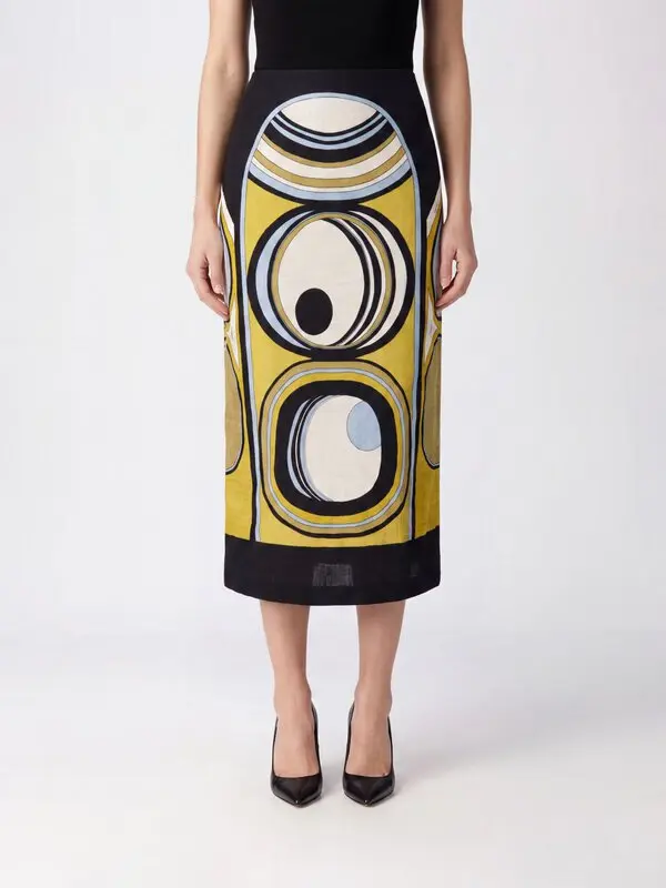 La DoubleJ Printed Midi Skirt