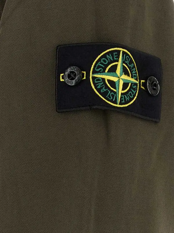 Stone Island Cotton Crewneck Sweatshirt With Compass Logo - Grey