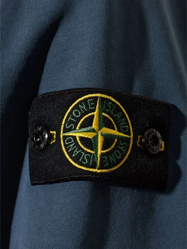 Stone Island Cotton Crewneck Sweatshirt With Compass Logo - Navy