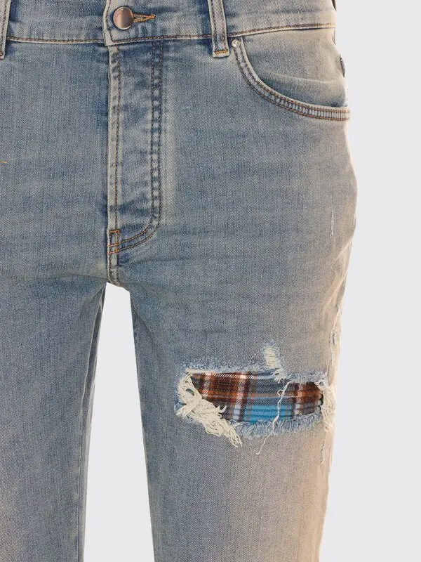 Amiri Distressed Straight Leg Jeans - Blue