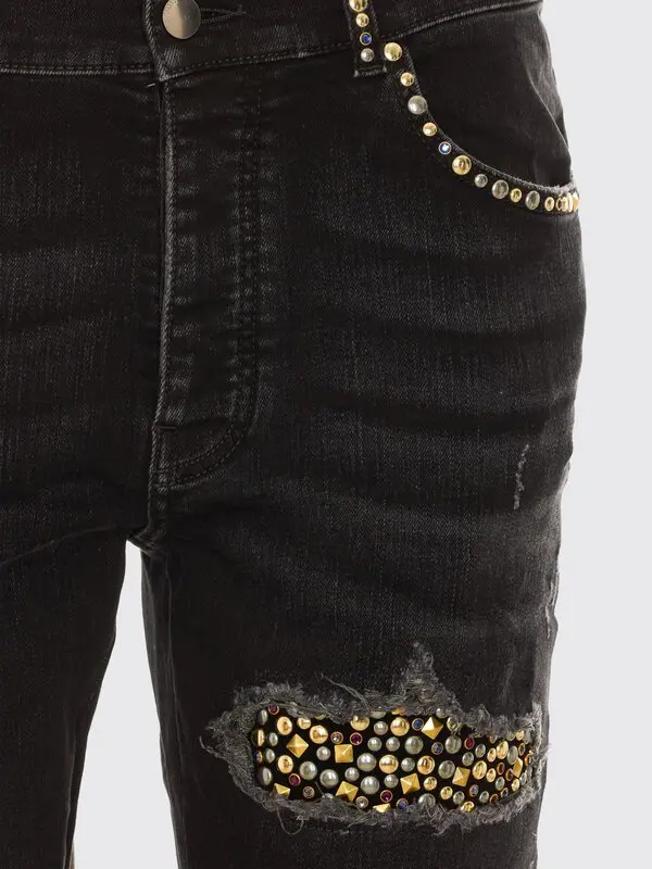 Amiri Embellished Distressed Jeans