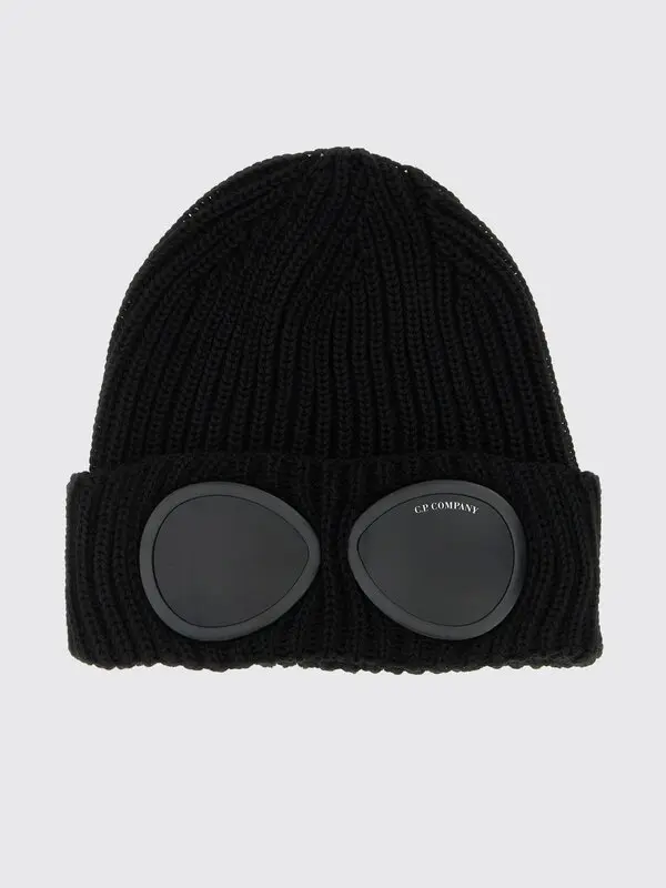 C.P. COMPANY Ribbed Goggle Beanie - Black