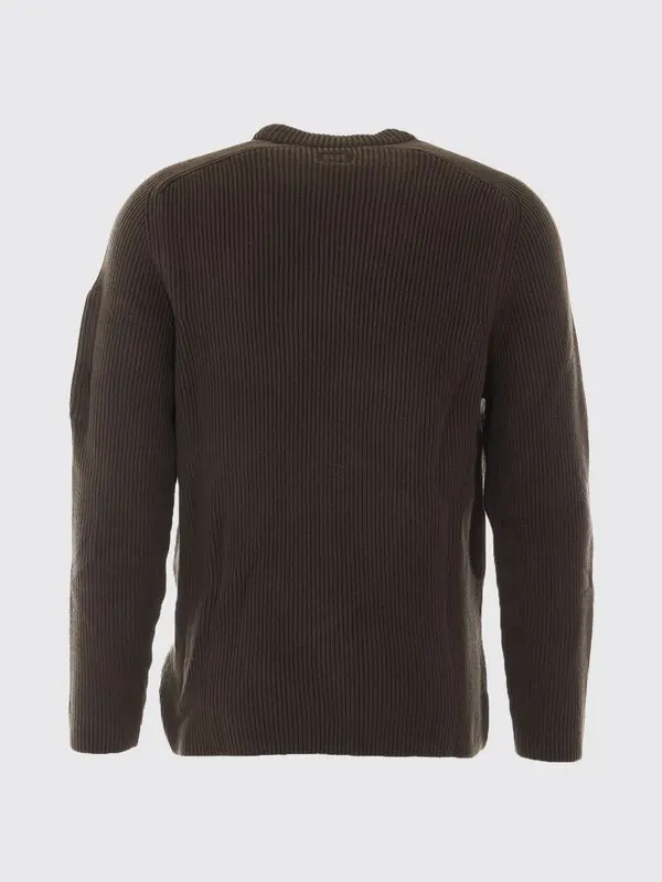 C.P. COMPANY Ribbed Crew Neck Jumper - Charcoal