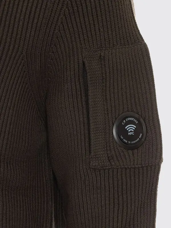C.P. COMPANY Ribbed Crew Neck Jumper - Charcoal