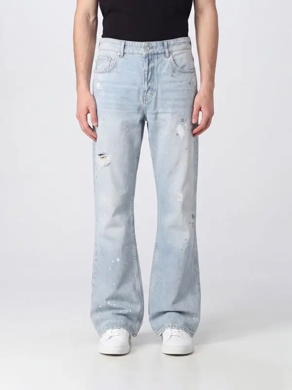 REPRESENT Jeans Light Wash Distressed Flare Jeans - Blue
