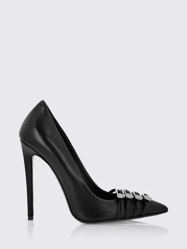 Philipp Plein Nappa Leather Stiletto Pumps With Skull Embellishment - Black