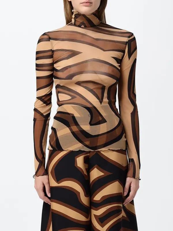 Emilio Pucci Long Sleeve High Neck Top
