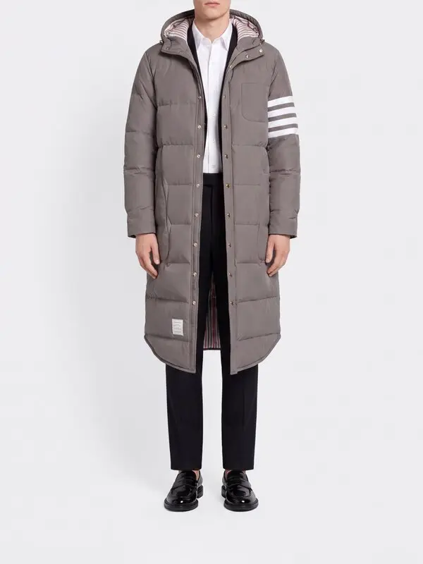 Thom Browne Down Coat With Signature Stripes