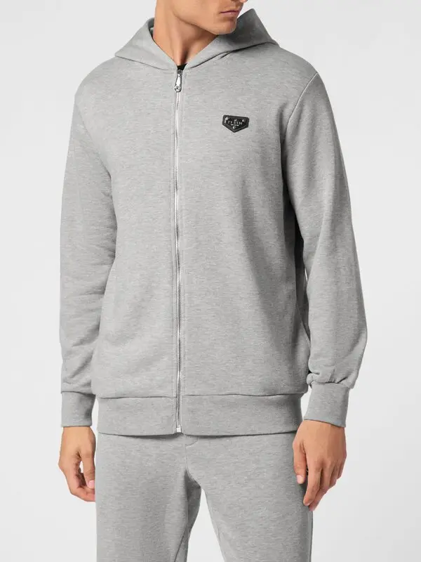 Philipp Plein Zip-up Hooded Jacket With Logo Detail
