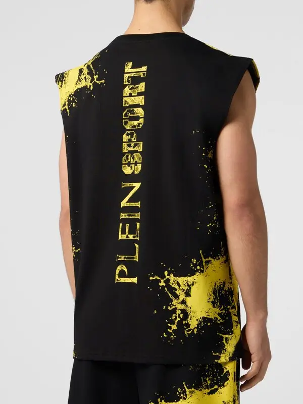 PLEIN SPORT Abstract Print Cotton Tank Top