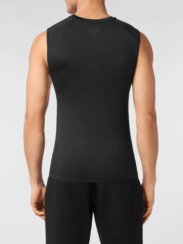 PLEIN SPORT Slim Fit Cotton Tank Top With Contrast Logo