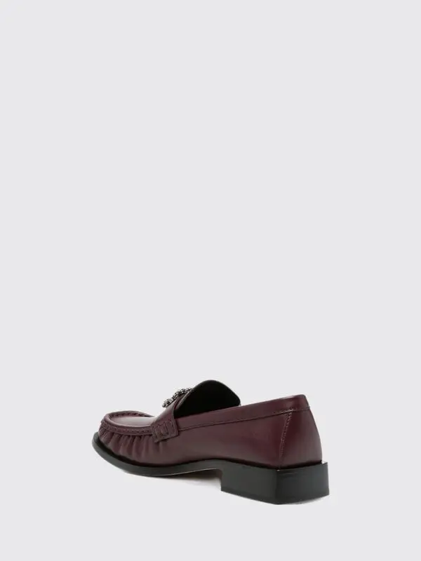 ROGER VIVIER Leather Loafers With Jeweled Buckle - Brown