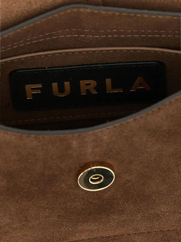 Furla Suede And Leather Shoulder Bag - Brown