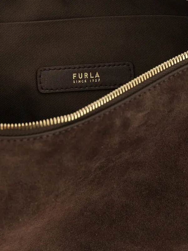 Furla Suede Shoulder Bag - Brown