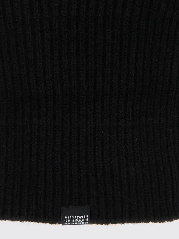 MAISON MARGIELA Ribbed Wool-blend Balaclava With Logo Patch - Black