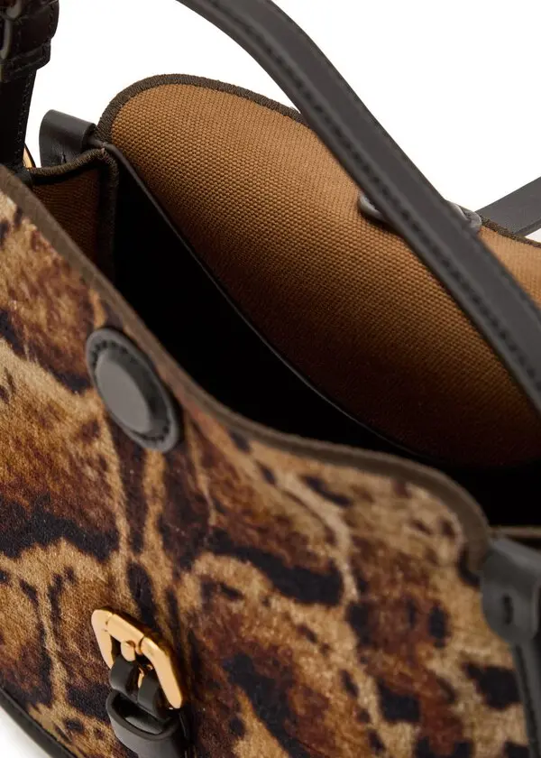 Etro Leopard Print Velvet And Leather Cross-body Bag - Multicoloured