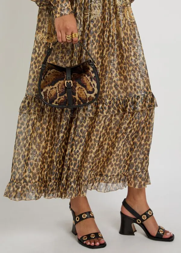 Etro Leopard Print Velvet And Leather Cross-body Bag - Multicoloured