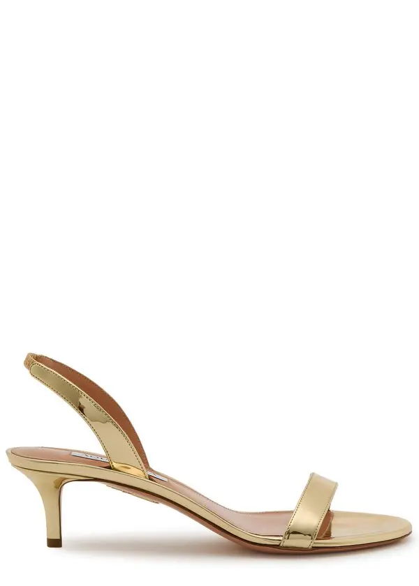 AQUAZZURA Aquazzurra So Nude Metallic Leather Sandals - Gold
