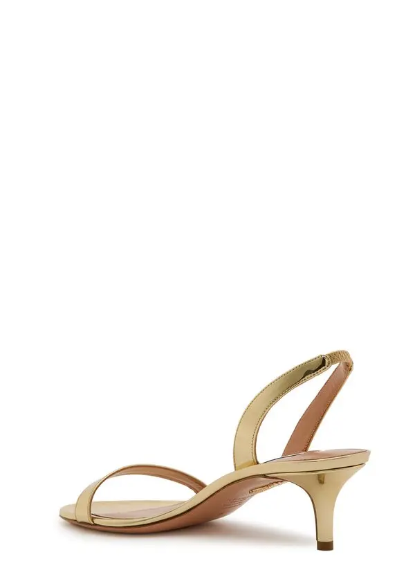 AQUAZZURA Aquazzurra So Nude Metallic Leather Sandals - Gold