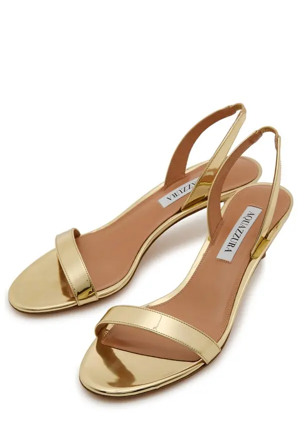 AQUAZZURA Aquazzurra So Nude Metallic Leather Sandals - Gold
