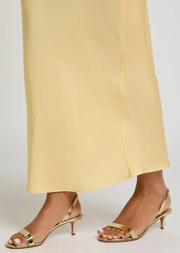 AQUAZZURA Aquazzurra So Nude Metallic Leather Sandals - Gold
