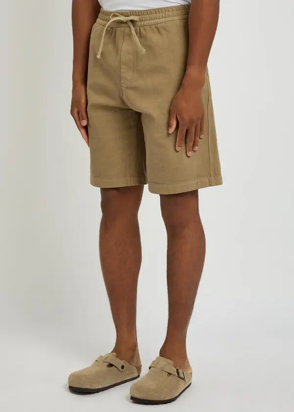 A.p.c. Logo-embroidered Cotton-twill Shorts