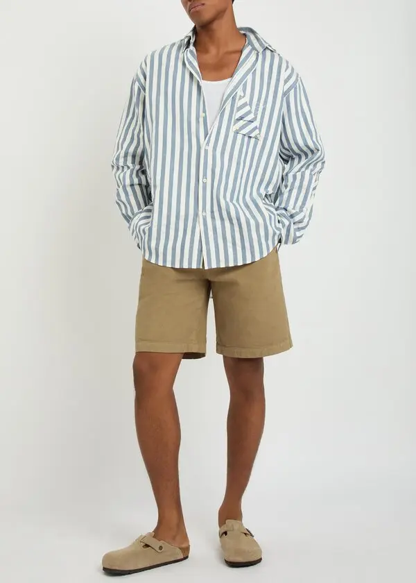 A.p.c. Logo-embroidered Cotton-twill Shorts