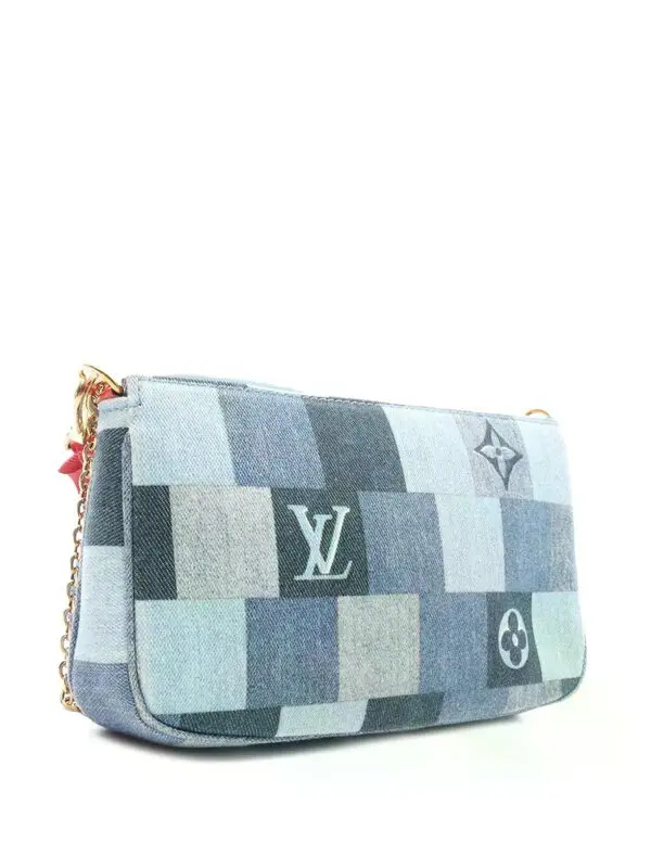 LOUIS VUITTON 2019 Monogram Denim Patchwork Multi Pochette Accessoires Crossbody Bag