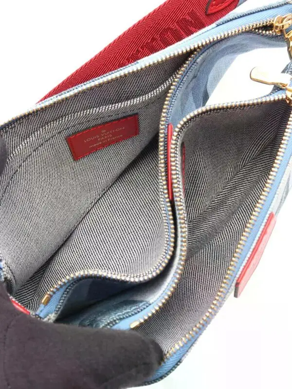 LOUIS VUITTON 2019 Monogram Denim Patchwork Multi Pochette Accessoires Crossbody Bag