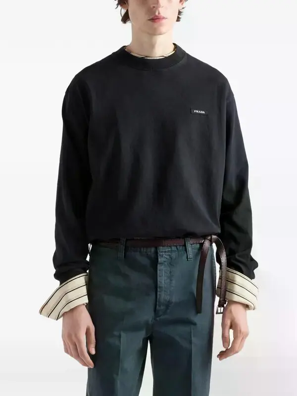 Prada Long-sleeved Cotton T-shirt