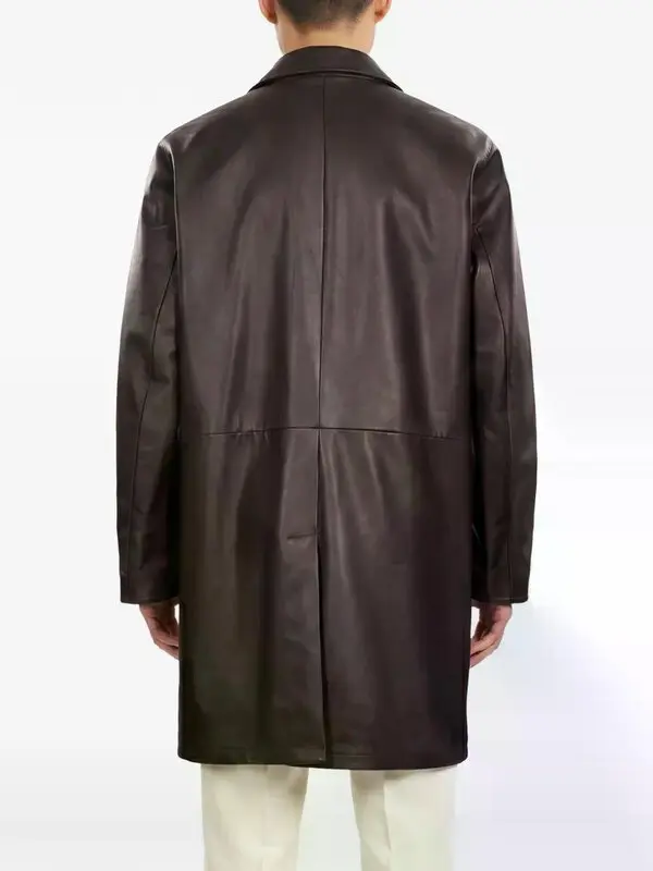 Kiton Single-breasted Leather Coat