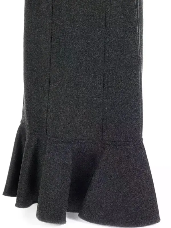 Plan C Ruffled Hem Midi Skirt