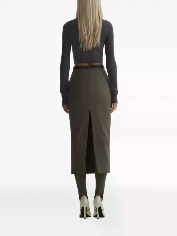 MUGLER Cashmere Cropped Polo Top