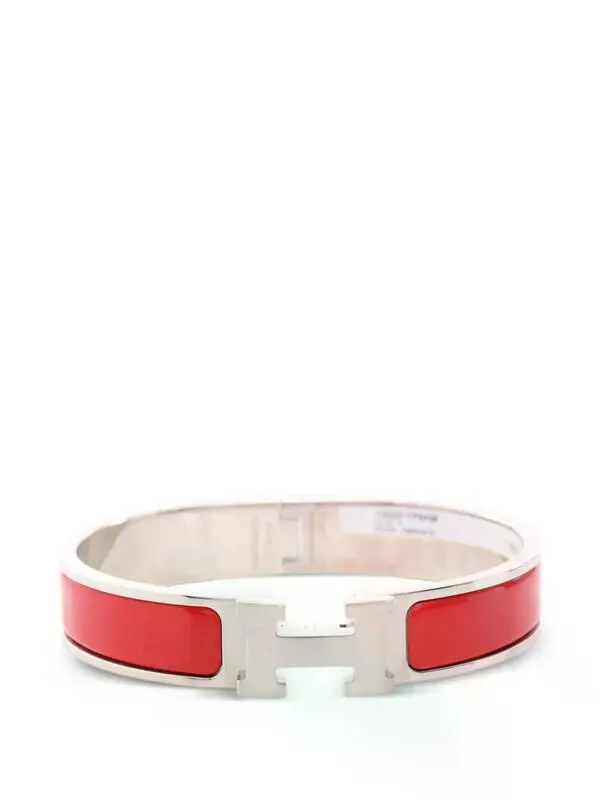Hermès Clic H Enamel Bangle - Silver