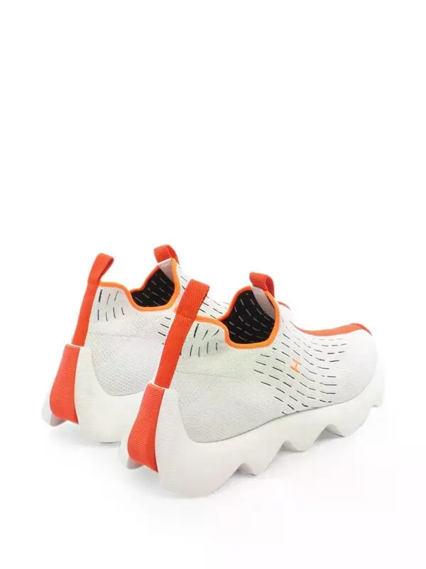 Hermès Knit Slip-on Sneakers With Logo Detail - White