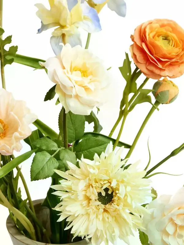 FLOWERISM STUDIO Blue Iris And Orange Rose Mix Bouquet
