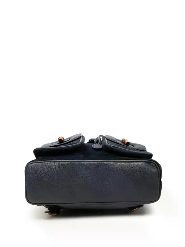 Gucci 20th Century Suede Bamboo Drawstring Backpack