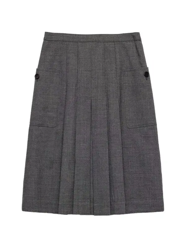 Prada Rush Stitch Pleated Skirt