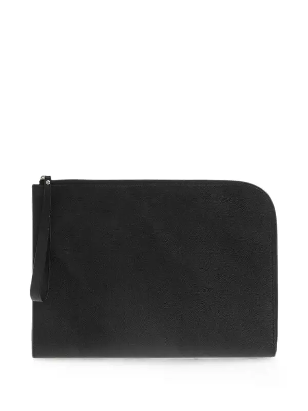 VALEXTRA Leather Zip-around Clutch Bag