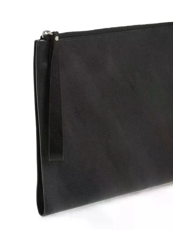 VALEXTRA Leather Zip-around Clutch Bag