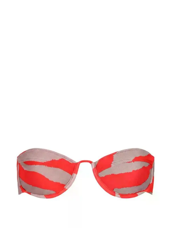 TROPIC OF C Mariel Zebra-print Bikini Top - Neutrals