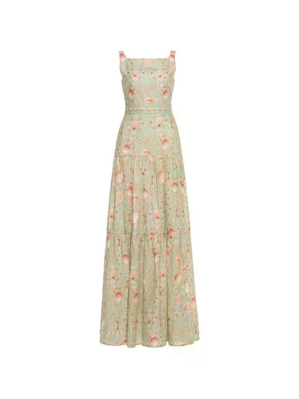 Agua Bendita Seashell Print Maxi Dress