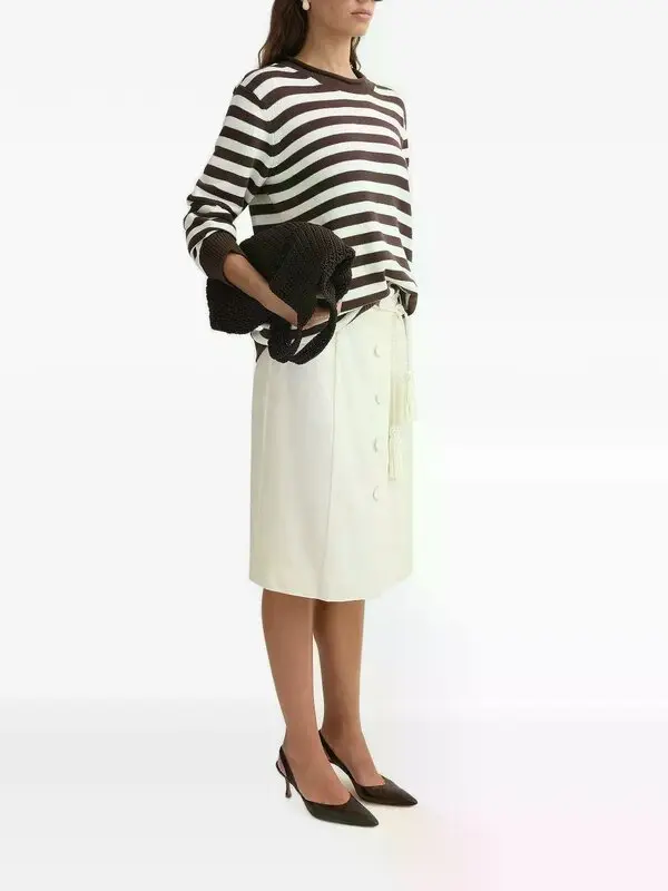 Posse Lara Striped Long Sleeve Sweater - Brown